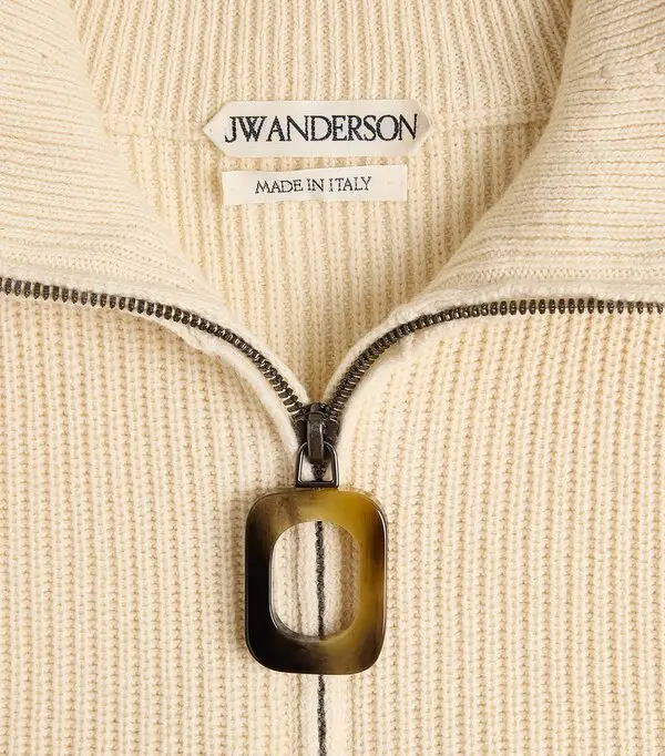 JW Anderson Wool-cotton Half-zip Sweater