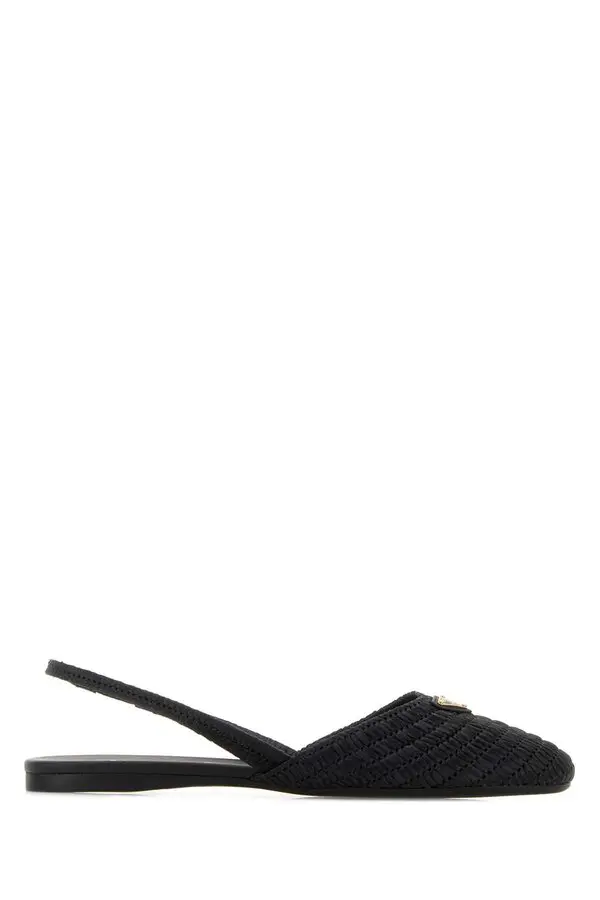 Prada Raffia Ballerinas - Black