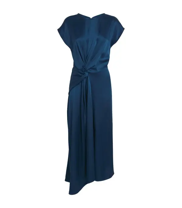Victoria Beckham Satin Aria Midi Dress - Blue