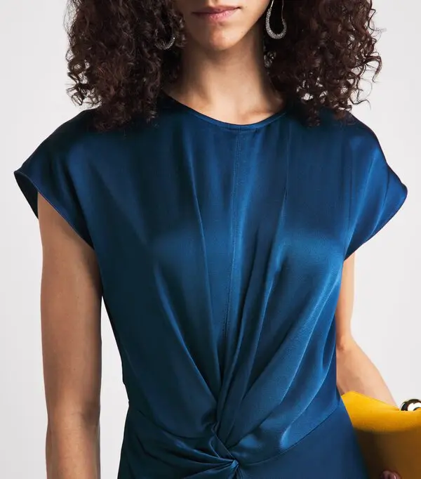 Victoria Beckham Satin Aria Midi Dress - Blue