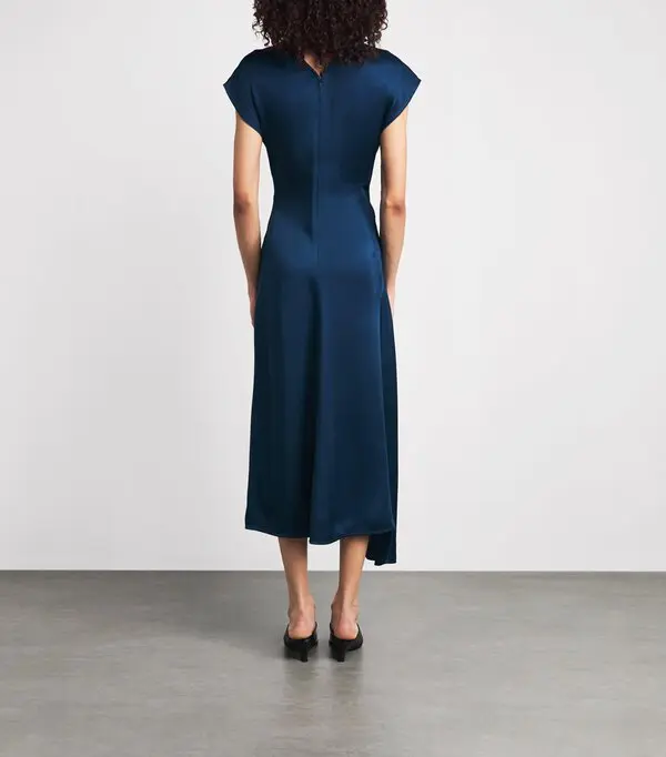 Victoria Beckham Satin Aria Midi Dress - Blue