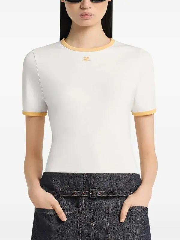 COURREGES T-shirt With Contrasting Trim