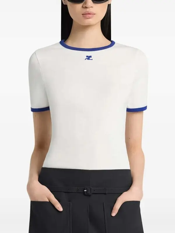 COURREGES T-shirt With Contrasting Trim