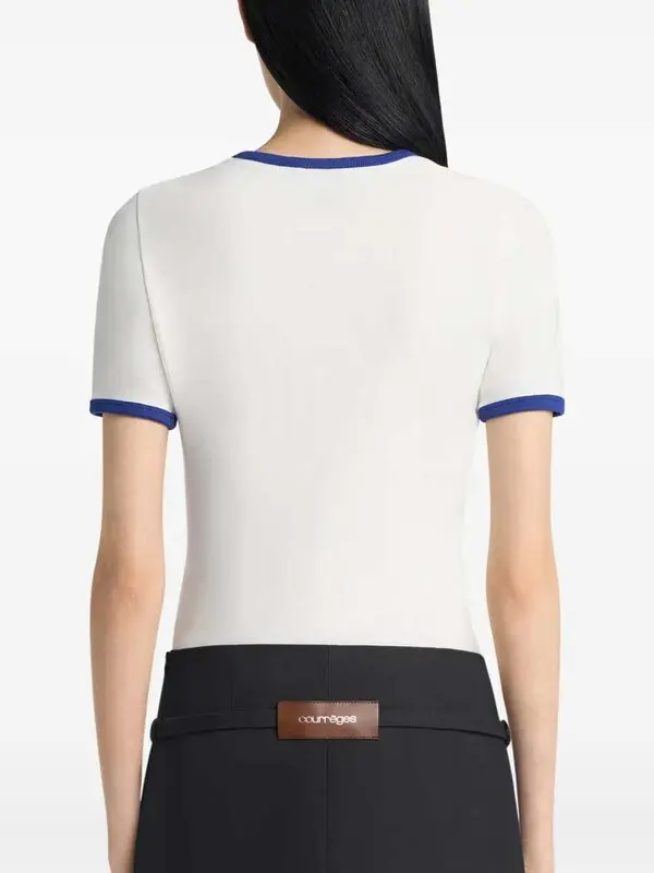COURREGES T-shirt With Contrasting Trim