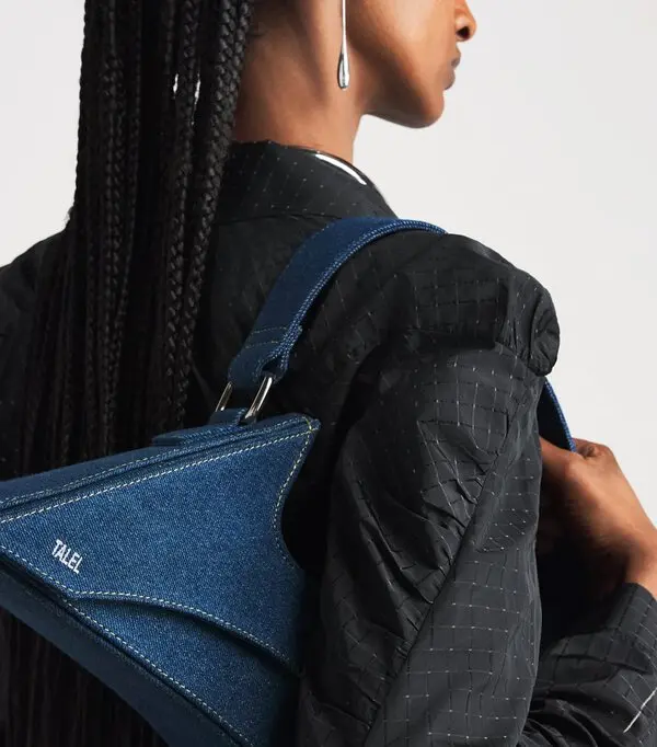 TALEL PARIS Denim Wave Shoulder Bag