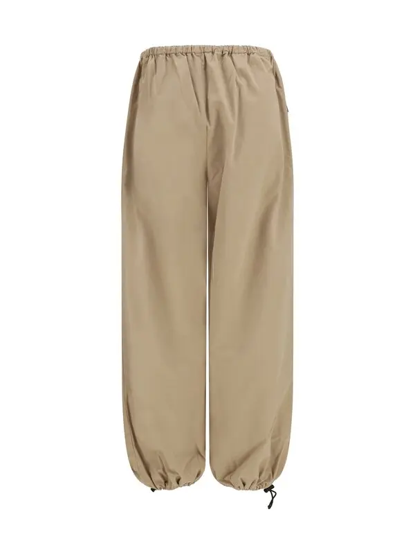 Miu Miu Elasticated Waist And Hem Cotton Gabardine Pants