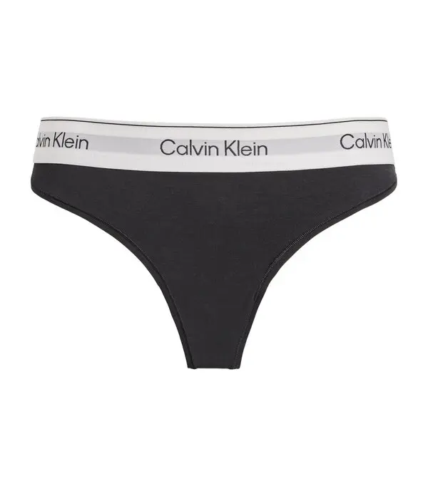 Calvin Klein Cotton-blend Icon Thong - Black