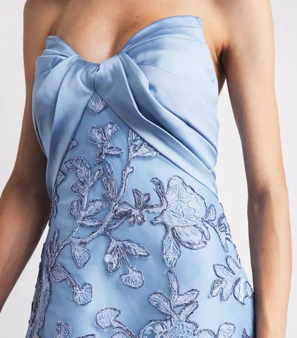 Pamella Roland Embellished Mikado Gown