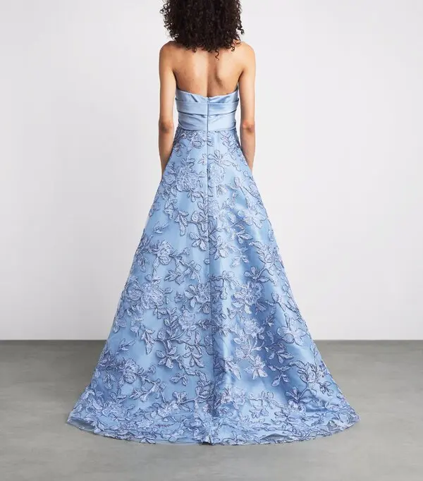 Pamella Roland Embellished Mikado Gown