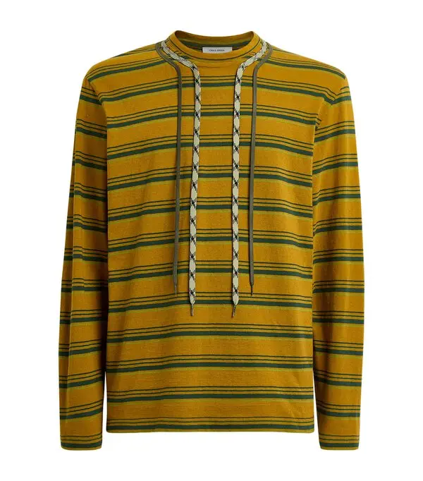 CRAIG GREEN Stripe Lace Long-sleeve T-shirt - Yellow