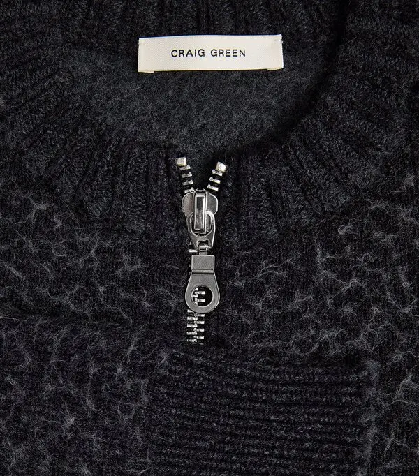 CRAIG GREEN Wool-blend Zip-up Sweater