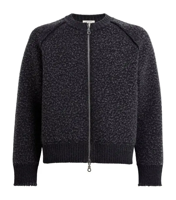 CRAIG GREEN Wool-blend Zip-up Sweater - Black