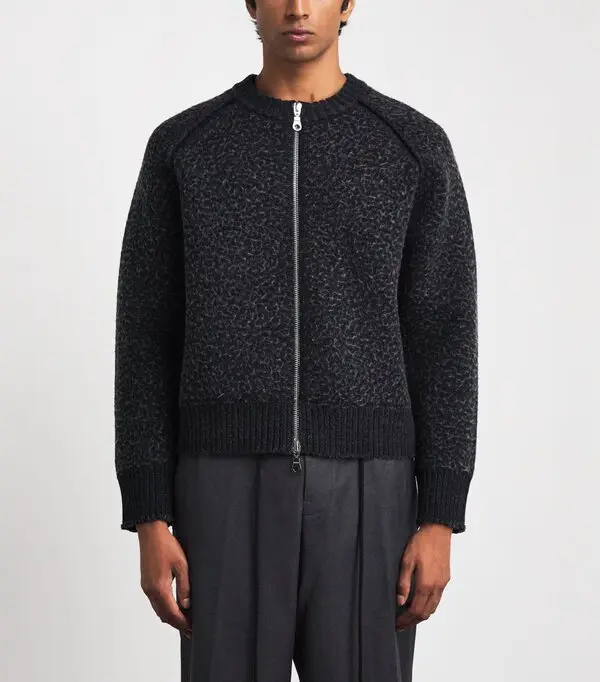 CRAIG GREEN Wool-blend Zip-up Sweater - Black