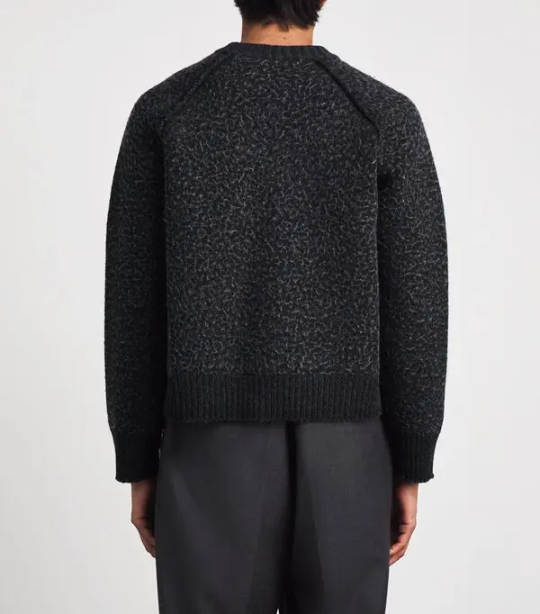 CRAIG GREEN Wool-blend Zip-up Sweater - Black