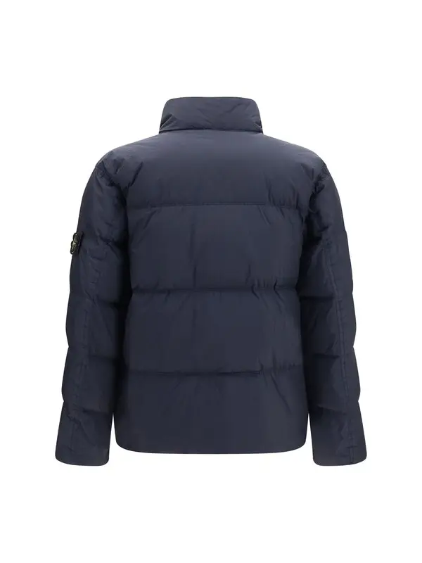 Stone Island Quilted High-neck Puffer Jacket - Blue