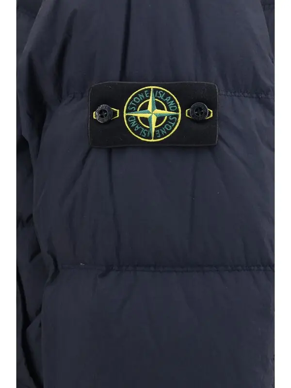 Stone Island Quilted High-neck Puffer Jacket - Blue