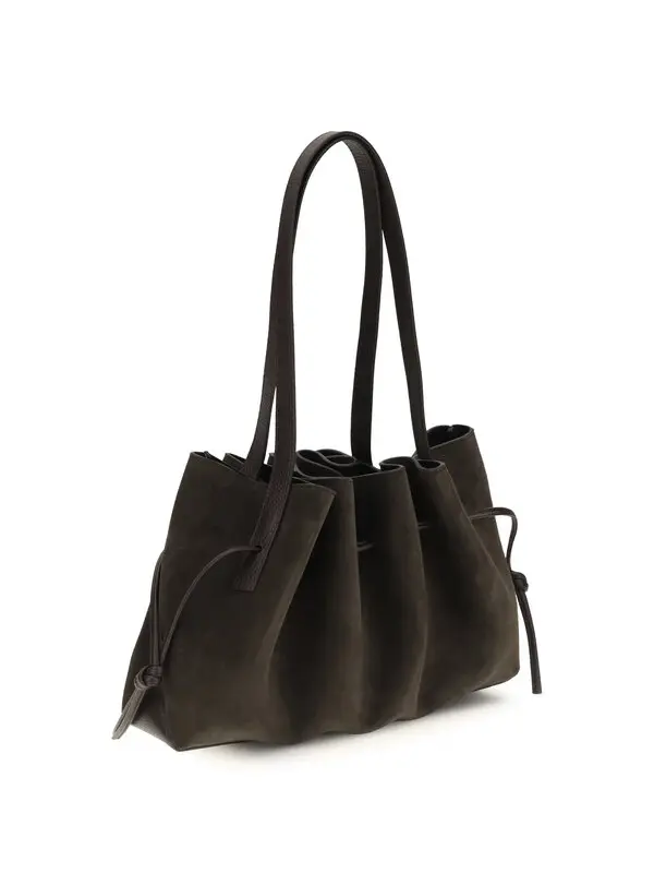 Yuzefi Scallop Shoulder Bag In Hammered Calf Leather - Brown
