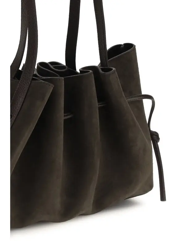 Yuzefi Scallop Shoulder Bag In Hammered Calf Leather - Brown