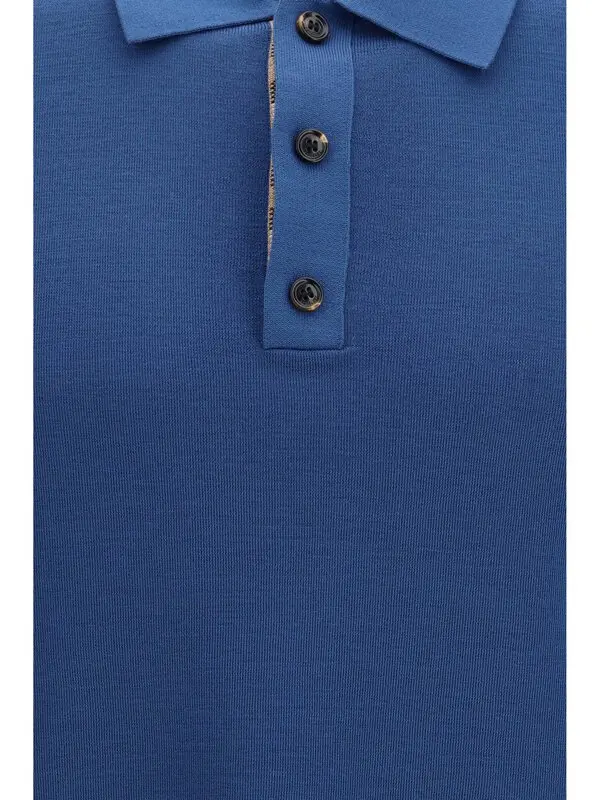 Burberry Knit Polo - Blue