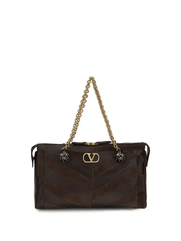 Valentino Garavani Medium Panthea Shoulder Bag - Brown
