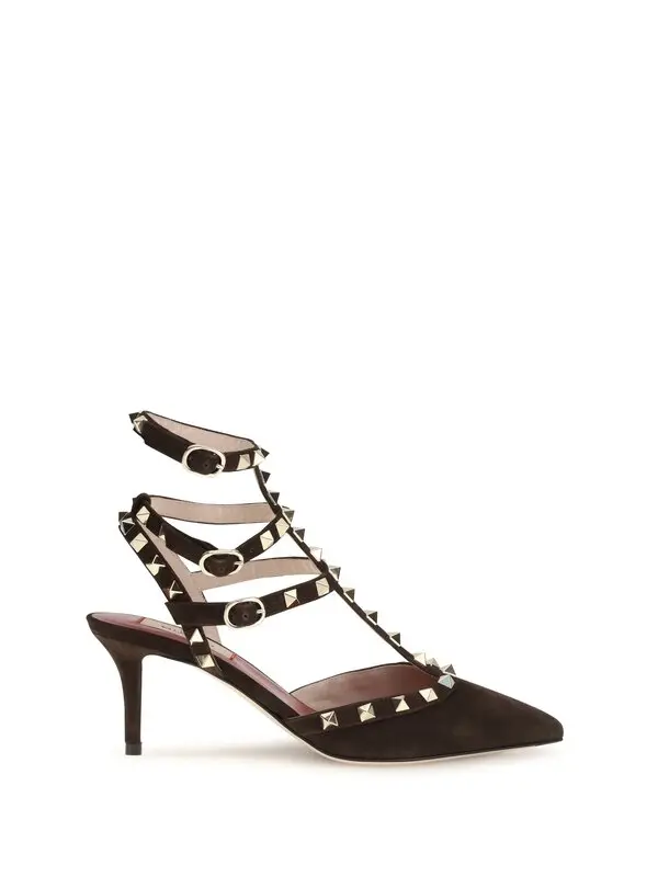 Valentino Garavani Rockstud Suede Pumps - Brown