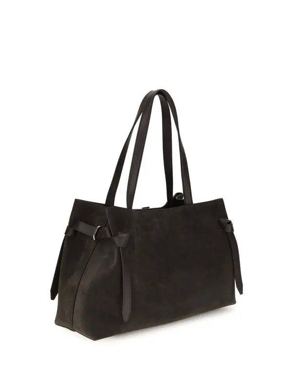Yuzefi Gyoza Tote Bag In Suede - Brown