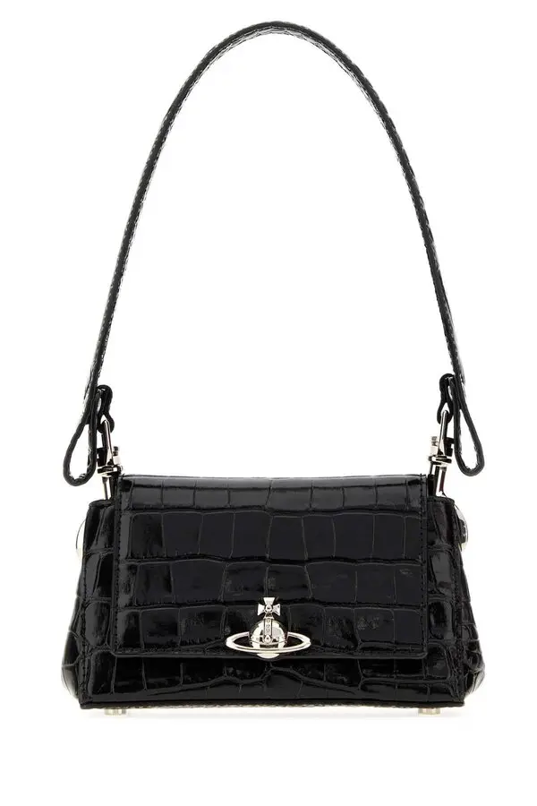 VIVIENNE WESTWOOD Leather Small Hazel Shoulder Bag - Black