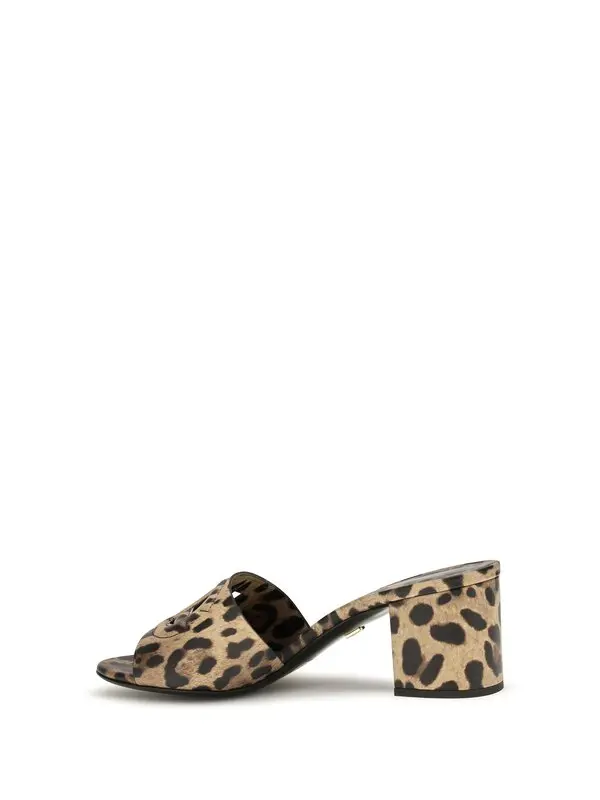 Dolce & Gabbana Leopard Print Leather Mules