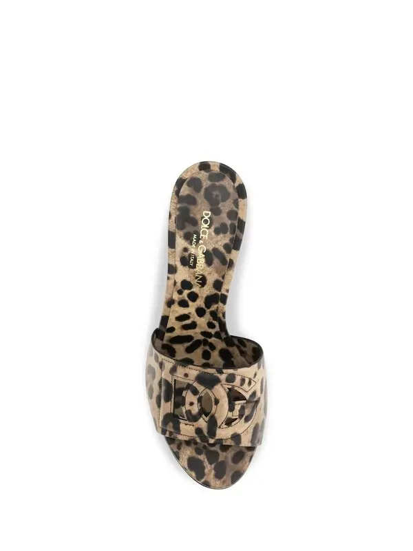 Dolce & Gabbana Leopard Print Leather Mules