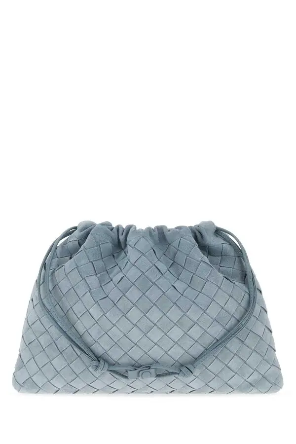 Bottega Veneta Medium Clutch In Suede - Blue