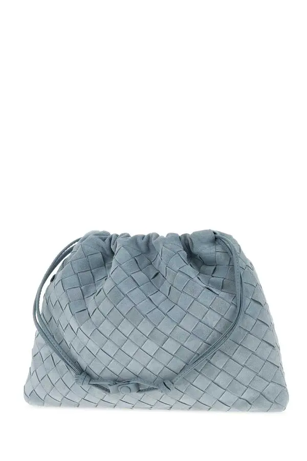 Bottega Veneta Medium Clutch In Suede - Blue