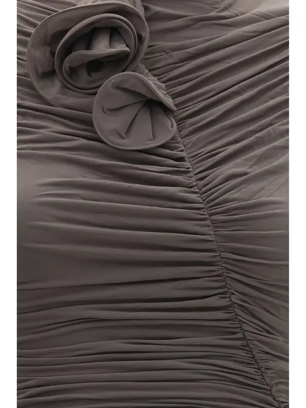 Magda Butrym Draped High-neck Midi Dress - Gray