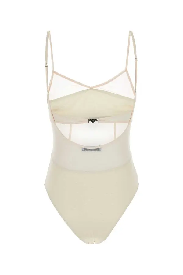 Prada Light Tulle One Piece Swimsuit - Pink
