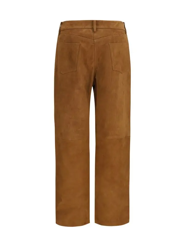 Magda Butrym Straight-leg Corduroy-effect Leather Pants