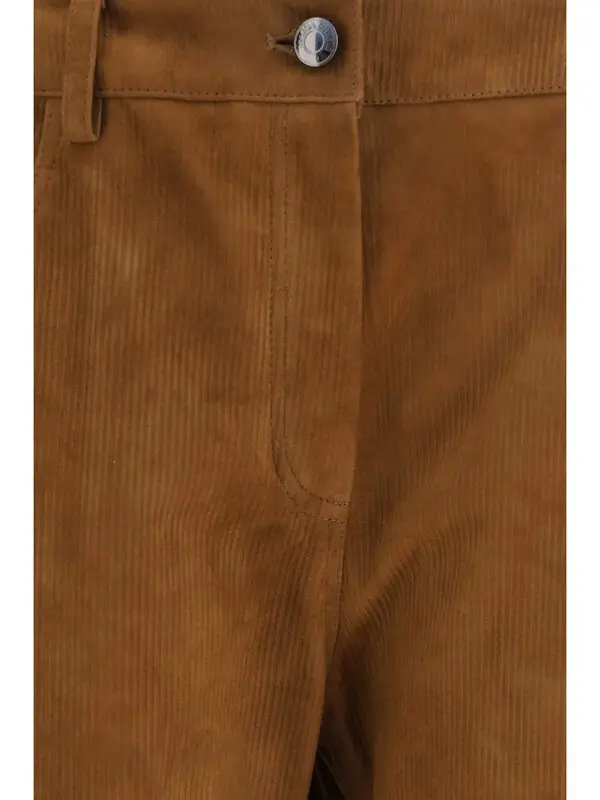 Magda Butrym Straight-leg Corduroy-effect Leather Pants