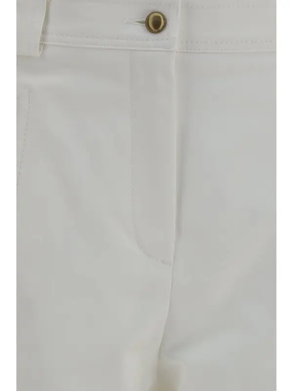 Max Mara Adorni Cropped Pants With Contrast Stitching - White