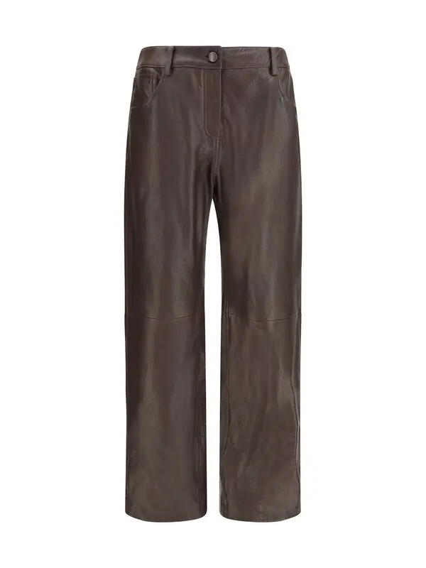 Magda Butrym Straight-leg Leather Pants - Brown