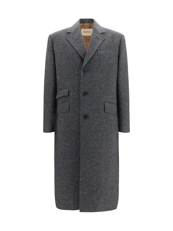 Valentino Garavani Long Single-breasted Coat - Gray