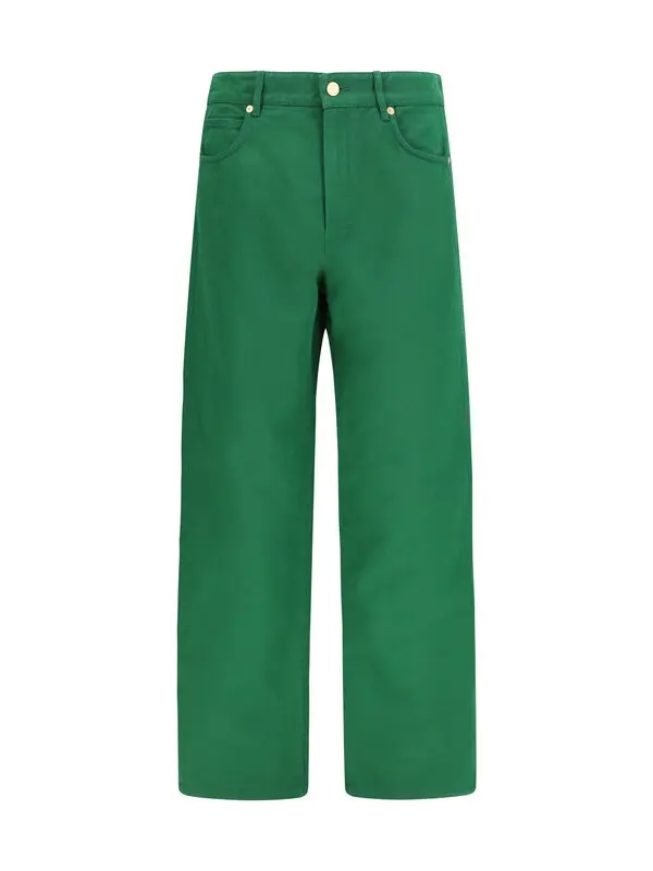 Max Mara Cotton And Linen Blend Pants - Green