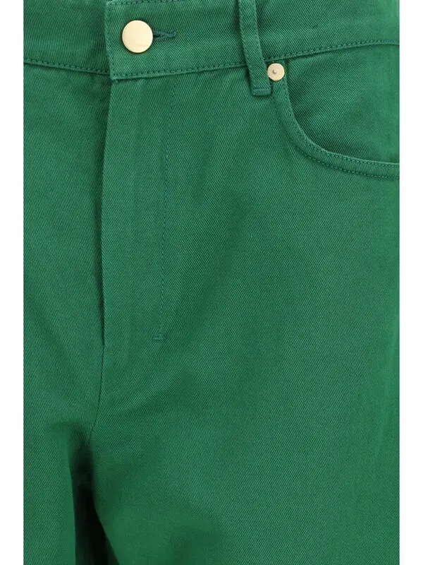 Max Mara Cotton And Linen Blend Pants - Green