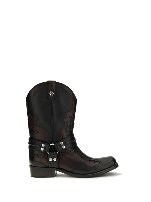 Versace Sylvester Western Boots - Black