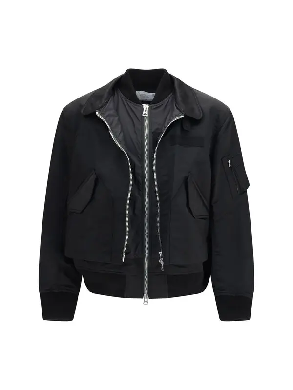 Sacai Cotton Chino And Nylon Twill Double Jacket