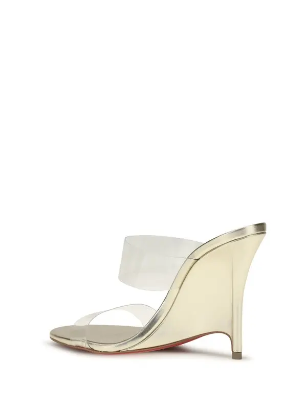 CHRISTIAN LOUBOUTIN Solo Zee Mules - Gold