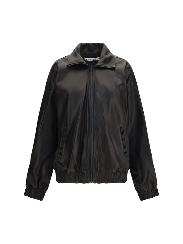 Acne Studios Leather Jacket With High Collar
