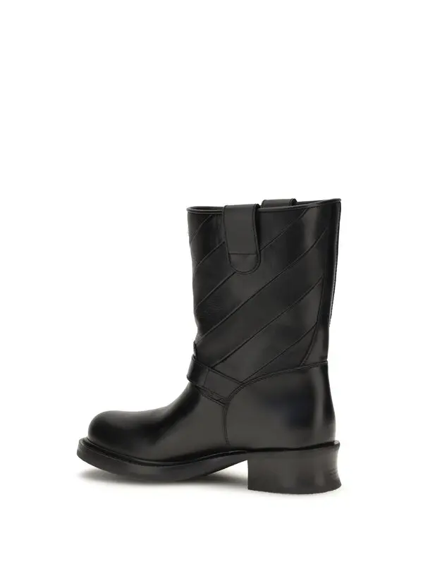 Valentino Garavani Leather Ankle Boots With Buckle Detail