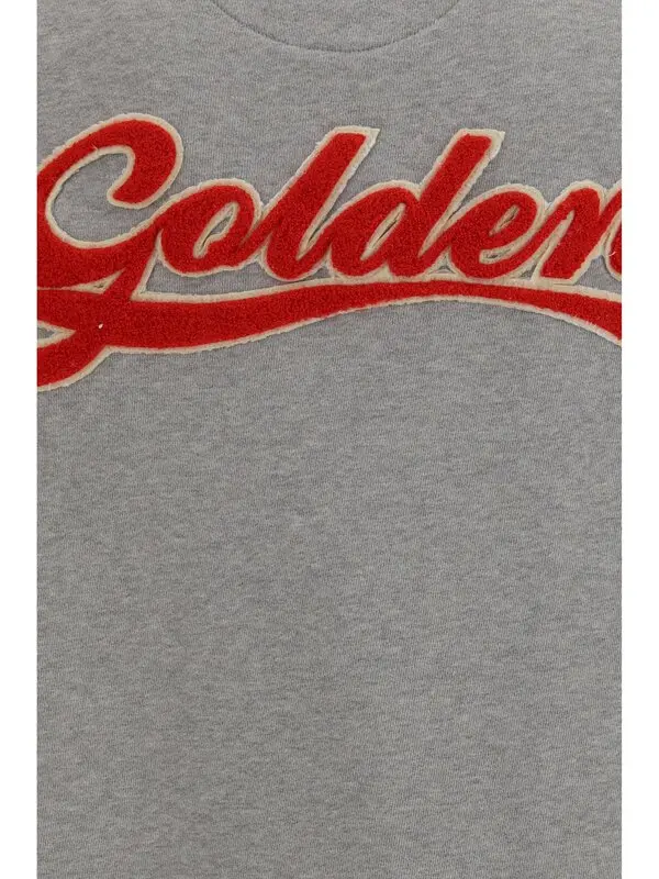 GOLDEN GOOSE Oversized Crewneck Sweater With Teddy Lettering - Gray