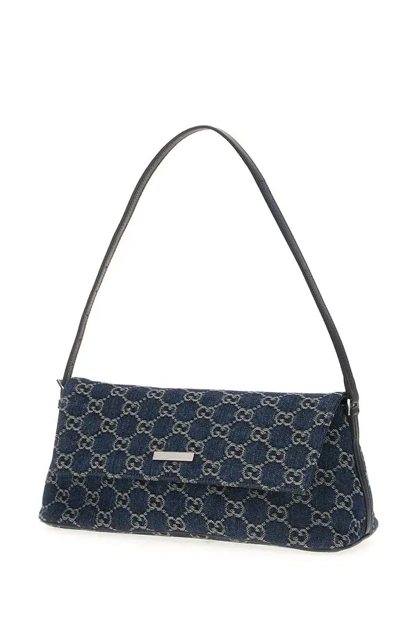 Gucci Monogrammed Denim Shoulder Bag - Multicolor