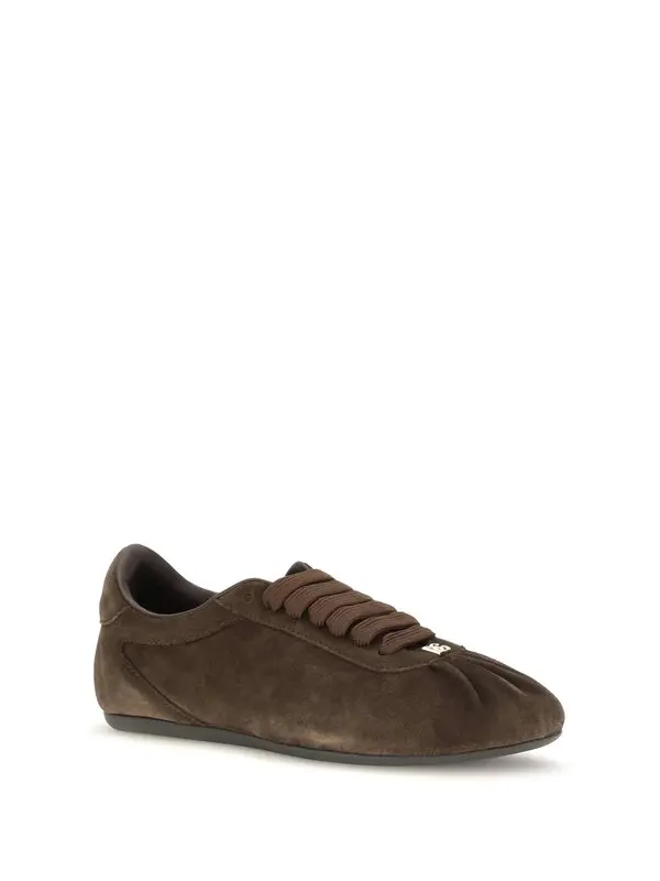 Dolce & Gabbana Low-top Suede Sneakers With Metal Dg Logo