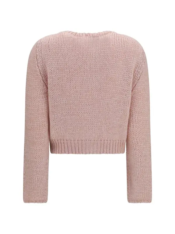 FORTE_FORTE Chunky Knit Buttoned Cardigan - Pink