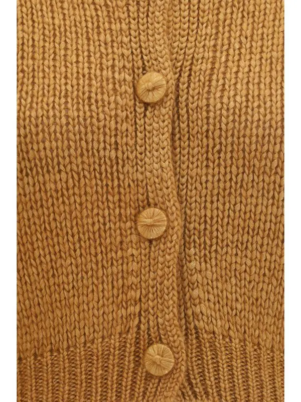 FORTE_FORTE Chunky Knit Button Cardigan - Brown